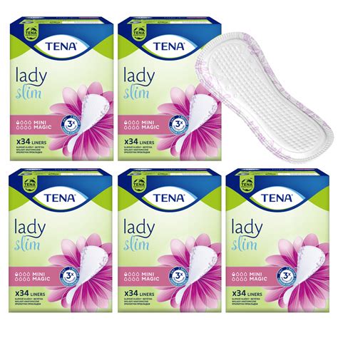Zestaw 5x34szt Tena Lady Slim Wkładki Dla Kobiet Nietrzymanie Moczu
