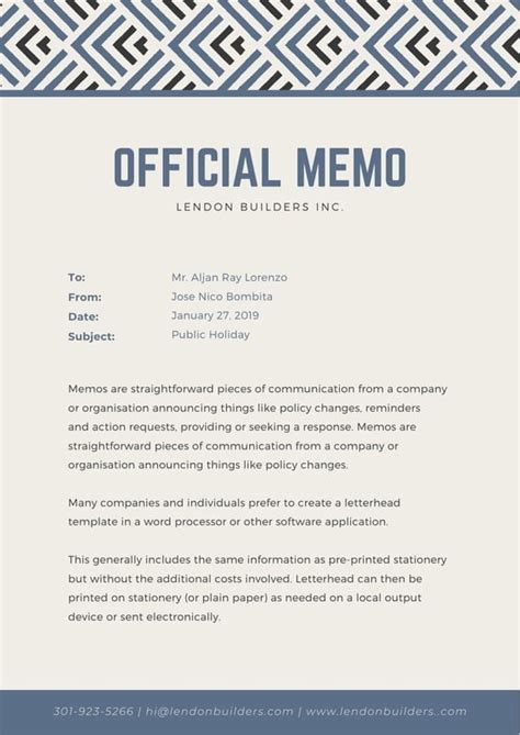 Free Professional And Customizable Memo Templates Canva