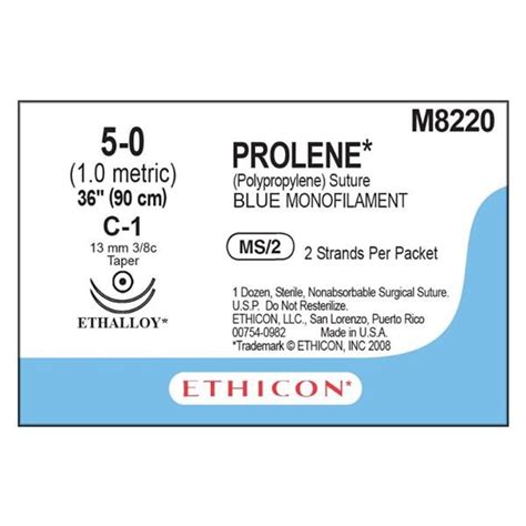Prolene Suture 5 0 36 Polypropylene Monofilament C 1 Blue 12 Bx Medex Supply