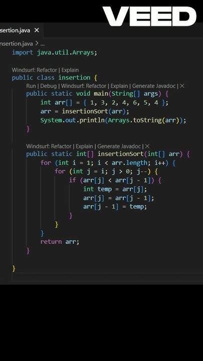 Insertion Sort Explained In 30 Seconds 🔁insertionsort Sortingalgorithm Algorithms Youtube