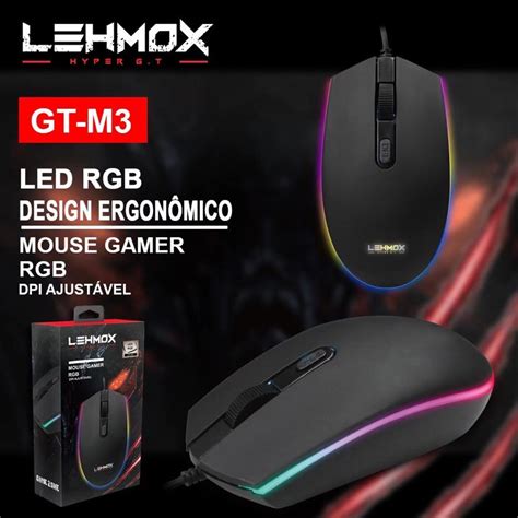Mouse Usb Pc Notebook Rgb Iluminado Gt M3 Shopee Brasil