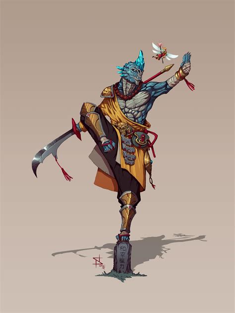 [art] Dragonborn Earth Genasi Monk R Dnd