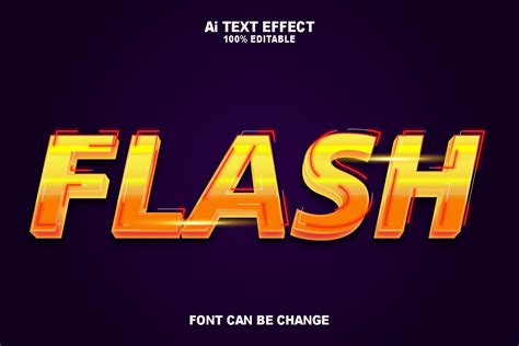 Illustration 3d Flash Text Effects Layer Styles ~ Creative Market