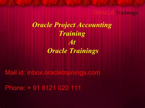 Oracle Project Accounting Best Oracle Project Accounting Training