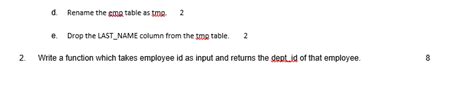 solved employees table null not null not null not null