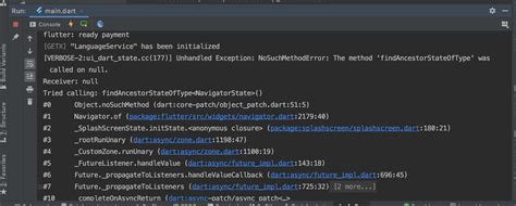 Unhandled Exception Nosuchmethoderror The Method Findancestorstateoftype Was Called On Null