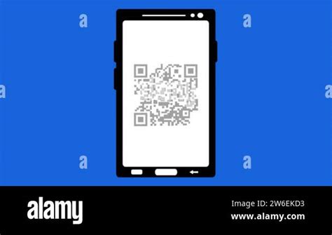 loop animation of a mobile phone scanning a qr code on a blue chroma key background stock video