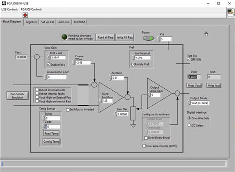 PGA309EVM USB Test Mode EEPROM Configuration Manual Vs Automatic Calibration Amplifiers