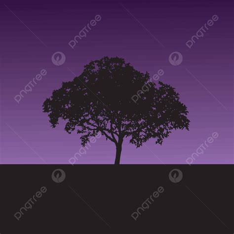 Tree Silhouette Vector Botany Outline Artwork Vector Botany Outline