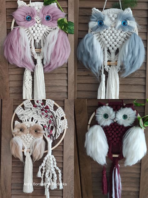 How To Make Macrame Owl Feathers Using Meriwoolart Wool Diy Macrame Owl Artofit