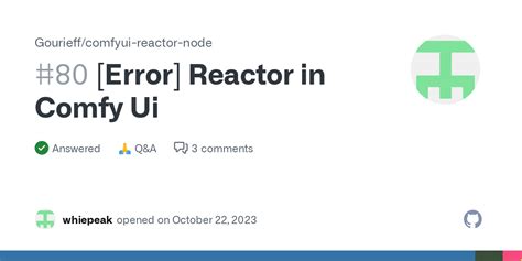 Error Reactor In Comfy Ui · Gourieff Comfyui Reactor Node