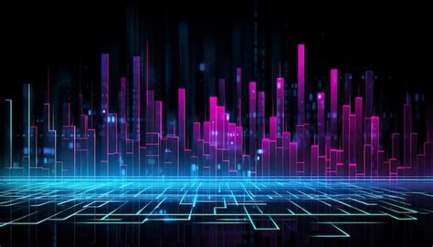 Premium Ai Image Data Visualization Neon Abstract Background