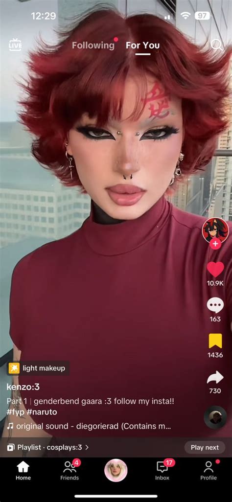 Genderbend Gaara Follow My Insta Fyp Naruto Gaara Tattoo TikTok In Red Hair