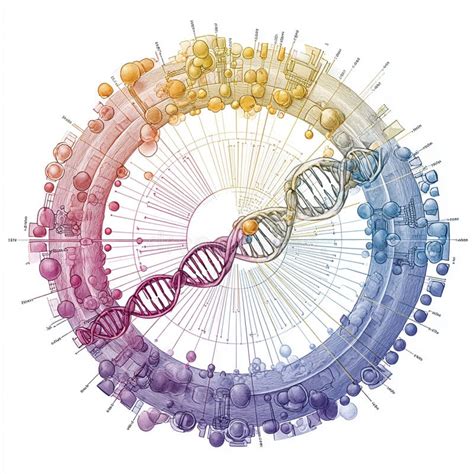 Dna Double Helix Structure On Dark Blue Background Illustration