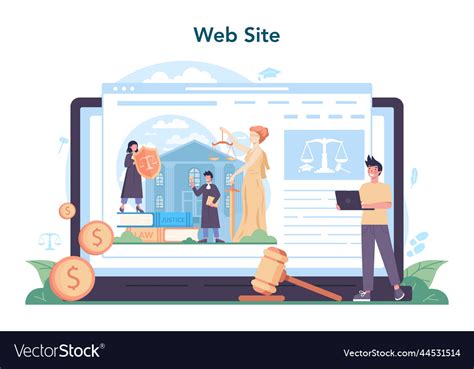 judge online service or platform court worker vector image