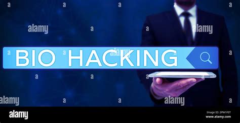 Sign Displaying Bio Hacking Word Written On Exploiting Genetic