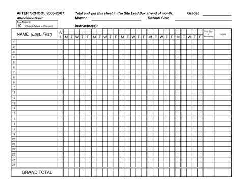 Pin By Stacy Williams Parker On Class Attendance Sheets Attendance
