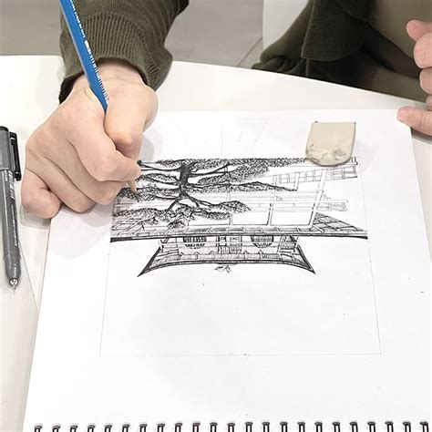 펜드로잉 클래스 펜으로 그린 건물 나무 인물 풍경 등 취미미술 수강생 작품 모아보기 네이버 블로그