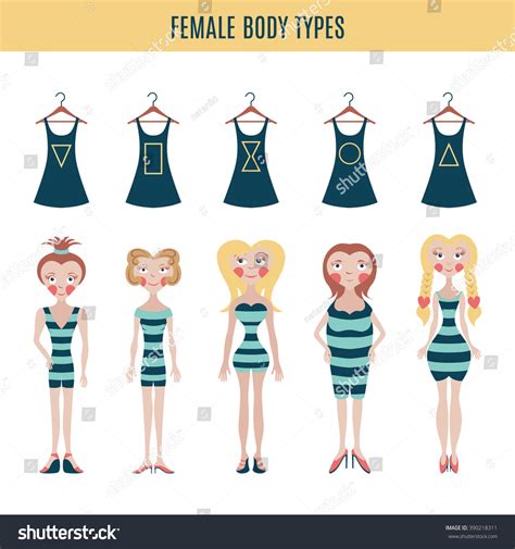 Types Female Figures Rectangle Triangle Inverted Stock Vector Royalty Free 390218311