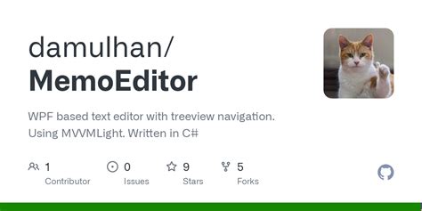 Github Damulhanmemoeditor Wpf Based Text Editor With Treeview Navigation Using Mvvmlight