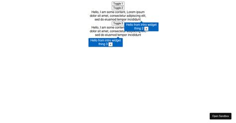 Intro Widget Test Codesandbox