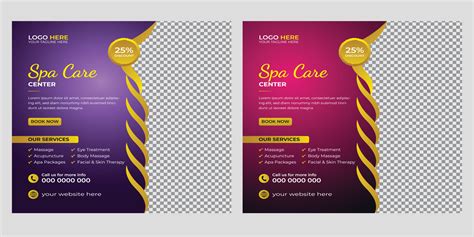 Modern Spa Beauty Center And Massage Social Media Post Square Promotion Banner And Web Internet
