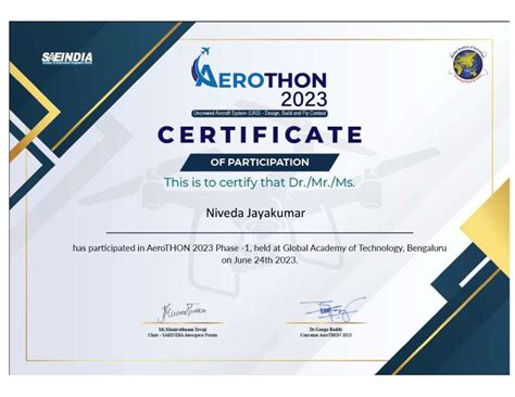 Niveda Jayakumar On Linkedin Aerothon Saeindia Aviationpassion