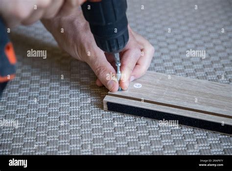 Diy Moment Detail Indoors Person Following The Steps To Build A Mdf Wooden Structure Close Up