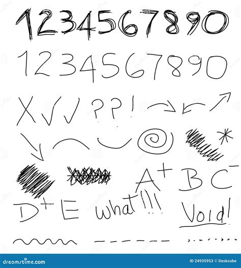 Scribble Numbers Symbols Stock Vector Illustration Of Cartoon 24935953