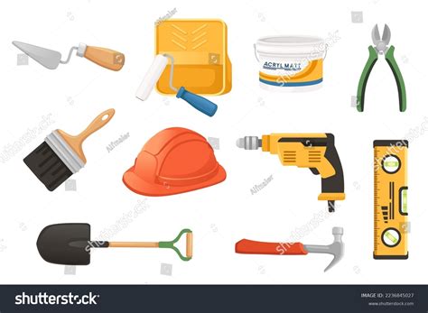 Set Different Types Instruments Professional Work Stock Vector Royalty Free 2236845027