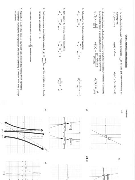 Rational Functions Review With Solutions Pdf