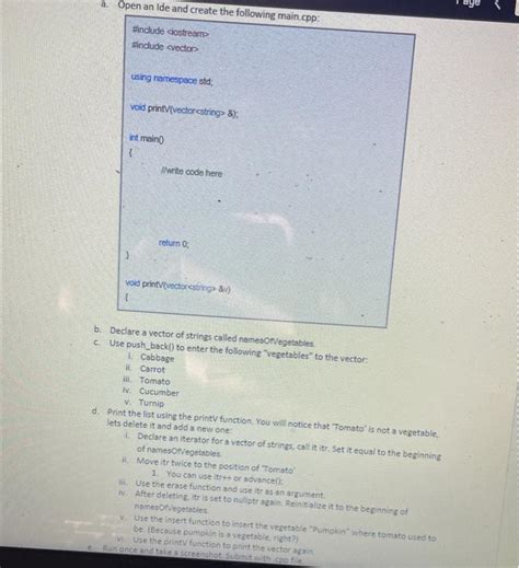 Solved Hinclude Eiostreams Trinclude Evector Using Chegg
