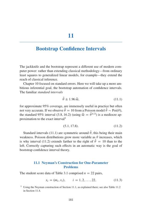 Bootstrap Confidence Intervals Chapter 11 Computer Age Statistical Inference