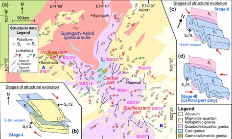 A A Simplified Geological And Structural Map Of The Study Area Download Scientific Diagram