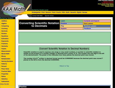 Aaa Math Convert Scientific Notation To Decimal Numbers Activity For 6th 8th Grade Lesson