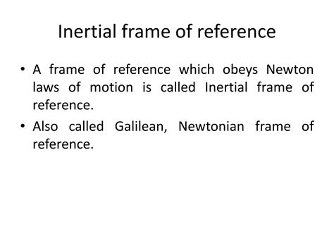 Inertial Frame Of Reference PPTX
