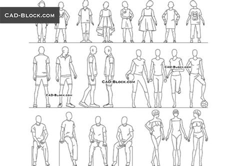 Mannequin Pack 02 Vector DWG File