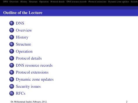 Domain Name Systems System And Network Administration Lecture Slides