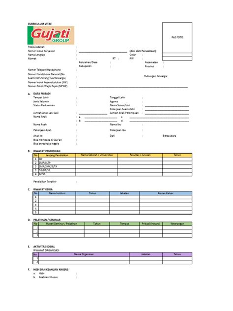 Form Database Karyawan Final Pdf