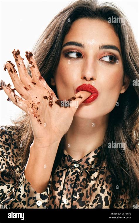 Woman Licking Her Finger Hi Res Stock Photography And Images Alamy