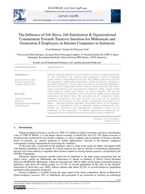 Budiman22 The Influence Of Job Stress Job Satisfaction And Organizational Commitment Towards