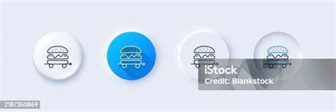 음식 배달 라인 아이콘입니다 치즈 버거 식사 표시입니다 선 아이콘 벡터 3차원 형태에 대한 스톡 벡터 아트 및 기타 이미지 3차원 형태 건강한 식생활 고급 Istock