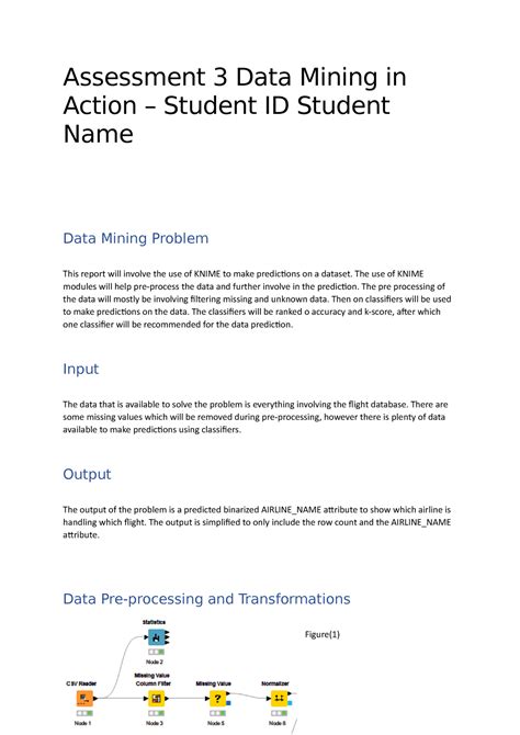 Introduction To Data Analytics Assessment 3 Assessment 3 Data Mining