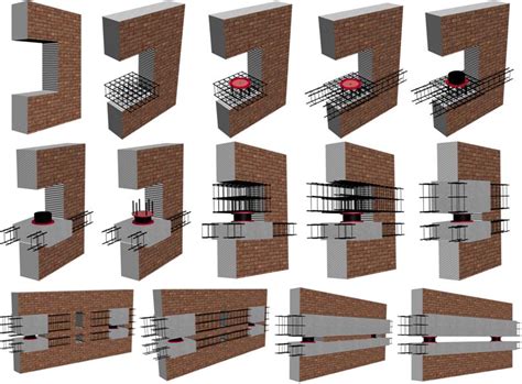 3d Views Of The Seismic Isolation System Installation Stages In The Download Scientific Diagram