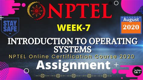Nptel Introduction To Operating Systems Week 7 Quiz Assignment Solutions August 2020