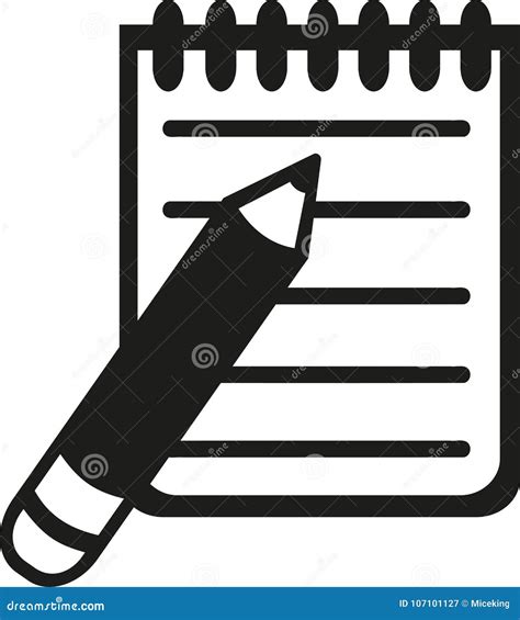Notepad And Pencil Icon Stock Vector Illustration Of Pictogram 107101127