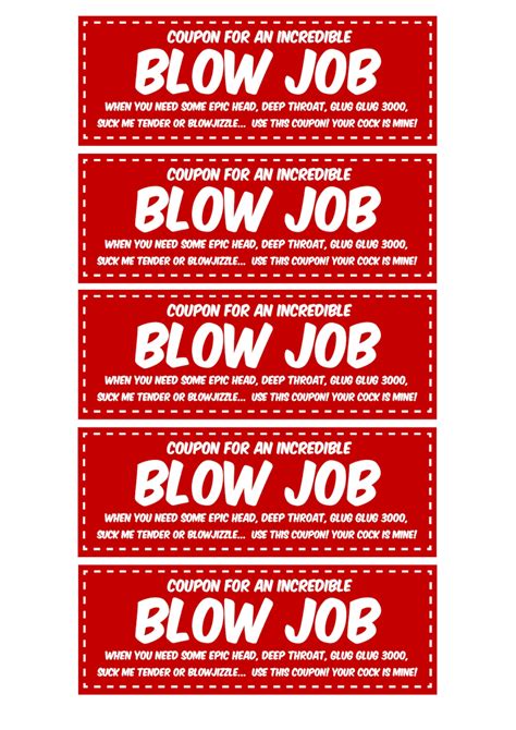 Sensual And Exciting Blow Job Sex Coupons For Him Perfect T For