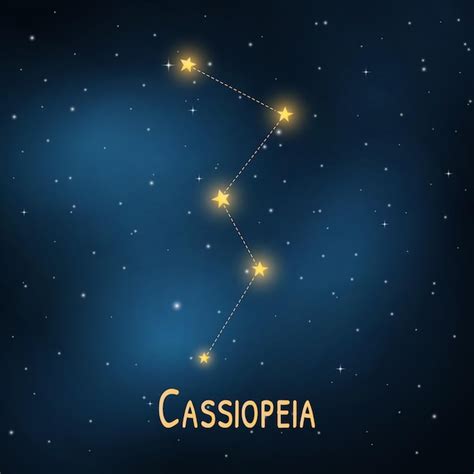 Premium Vector Cassiopeia Constellation Explore The Night Sky With