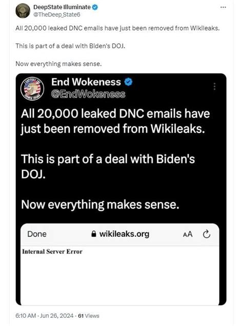 Fact Check Wikileaks Error Message Does Not Reflect Recent Removal Of