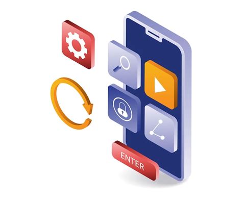 Premium Vector Automatic Update Smartphone Application Management